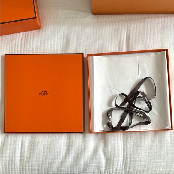 Hermes | Accessories | Herms Orange Gift Box With Ribbon | Poshmark
